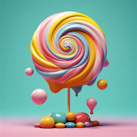 Premium Photo 3d Illustration Of A Lollipop Shape