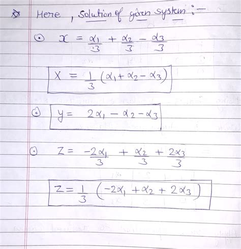 Solved Solve The Given System Where A1 A2 And A3 Are Constants Ax