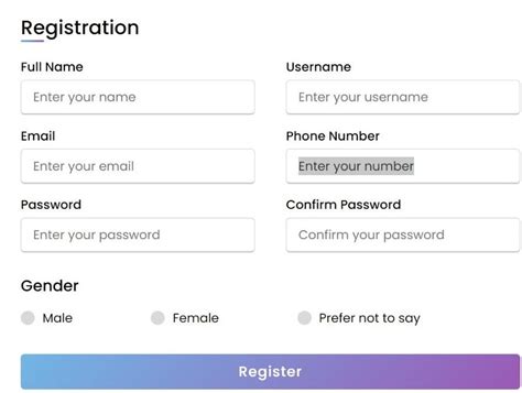 I Created A Responsive Registration Form Using Html And Css By Harshal Suryawanshi Dev Genius