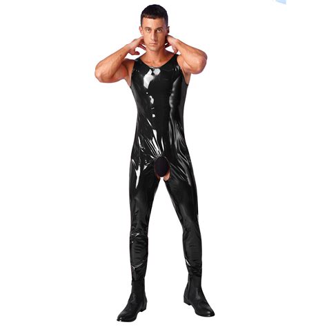 De Iefiel Herren Bodysuit Wetlook Offener Schritt Dessous Overall Catsuit Club Ebay