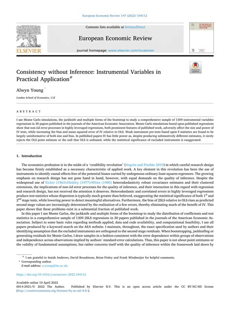 Pdf Consistency Without Inference Instrumental Variables In