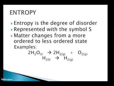 Enthalpy Entropy And Gibbs Free Energy YouTube