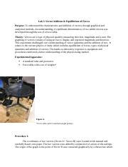 Physics Lab 3 Docx Lab 3 Vector Addition Equilibrium Of Forces Purpose To Understand The