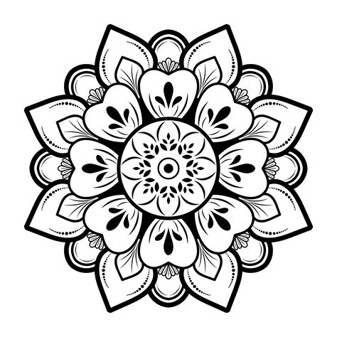 Black Mandala Design On White Background 1861120 Vector Art At Vecteezy