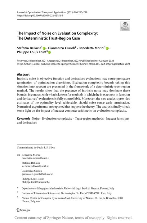 The Impact Of Noise On Evaluation Complexity The Deterministic Trust