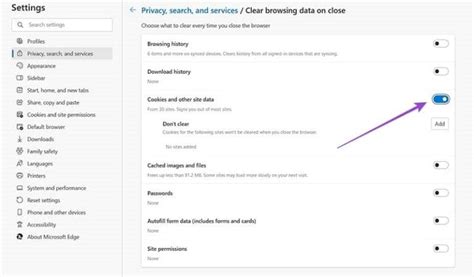 How To Set Microsoft Edge To Automatically Clear Browser Cookies