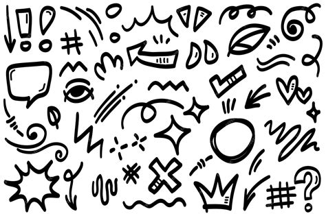 Premium Vector Vector Set Of Handdrawn Cartoony Expression Sign Premium Vector Vector Set Of Handdrawn Cartoony Expression Sign