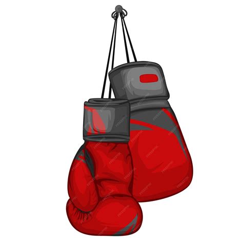 빨간 권투 글러브 권투 스포츠의 상징 벡터 일러스트 레이 션 프리미엄 벡터