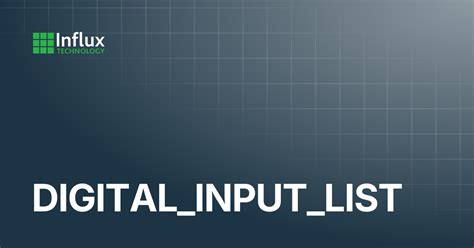 Digital Input List Xml Documentation