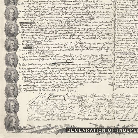 Large Print With The Marked Up Draft Of The Declaration Of Independenc