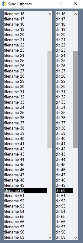 Question I Want To Have A Second Listbox Align With A First Listbox So That The Visible Range