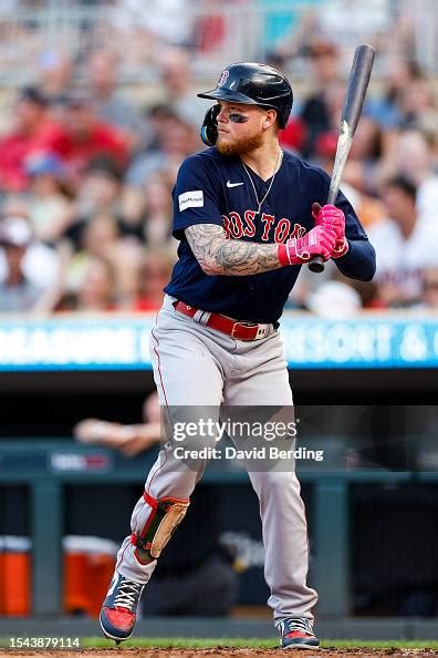 Alex Verdugo Of The Boston Red Sox Takes An At Bat Against The