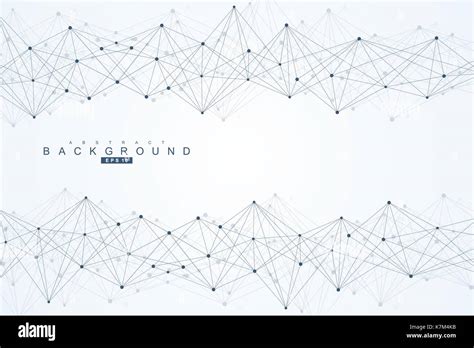 Geometric Abstract Background With Connected Line And Dots Structure