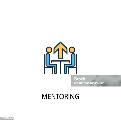 指導概念 2 彩色線條圖示簡單的黃色和藍色元素插圖指導概念大綱符號設計向量圖形及更多人圖片 人 分享 員工 Istock