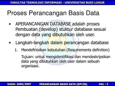 PPT PERANCANGAN BASIS DATA PowerPoint Presentation Free Download ID