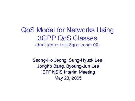 Ppt Qos Model For Networks Using 3gpp Qos Classes Draft Jeong Nsis 3gpp Qosm 00 Powerpoint