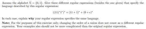 Solved Assume the alphabet Σ Give three different Chegg