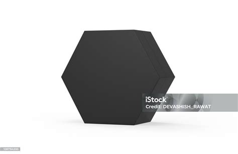 빈 검은 색 골판지 육각형 포장 상자 모형 템플릿 고립 된 흰색 배경 3d 일러스트 0명에 대한 스톡 사진 및 기타 이미지 0명 3차원 형태 가방 Istock