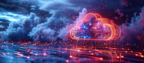 Cloud Computing Network And Data Storage Premium Ai Generated Image
