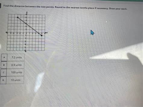 solved find the distance between the two points round to