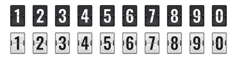 Premium Vector Flip Clock Number Set Countdown Numbers Flip Counter