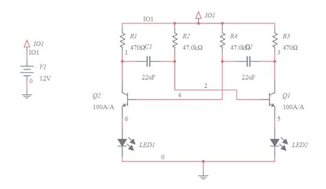 Astable Multivibrator Multisim Live