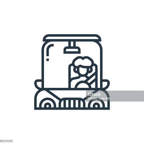 전기 자동차 콘셉트의 자동차 아이콘 벡터 자동차 편집 가능한 스트로크의 얇은 선 그림 웹 및 모바일 앱 로고 인쇄 미디어에 사용하기 위한 자동차 선형 기호 거리에 대한 스톡