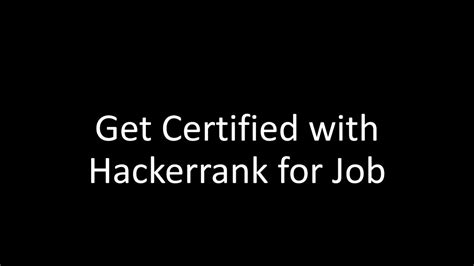 get certified with hackerrank youtube