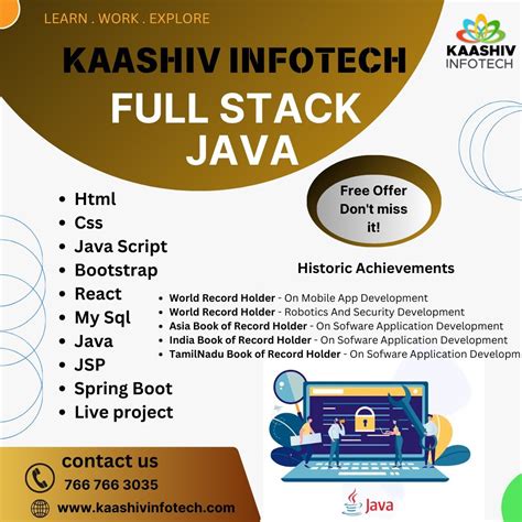 Kaashiv Infotech On Linkedin Hurry Up To Learn Full Stack Java