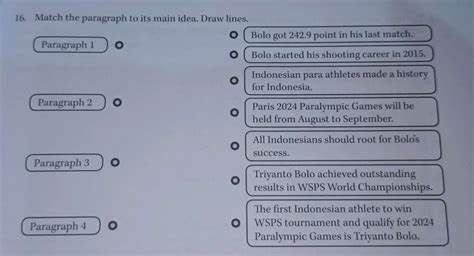 16 Match The Paragraph To Its Main Idea Draw StudyX