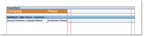 report internals columns columns on page