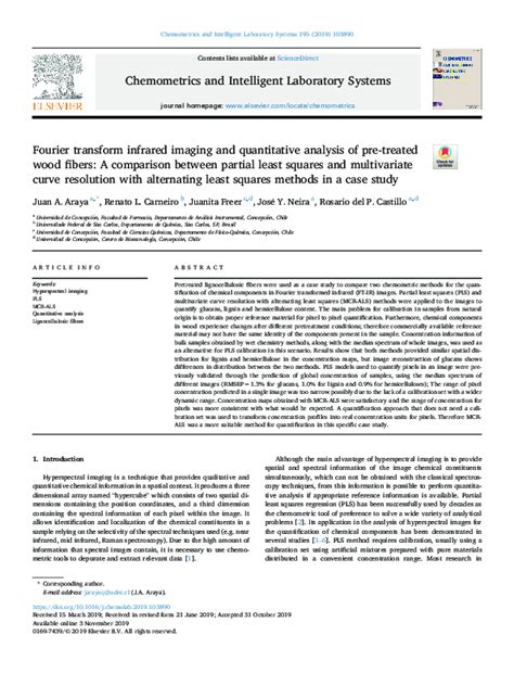 Pdf Fourier Transform Infrared Imaging And Quantitative Analysis Of Pre Treated Wood Fibers A