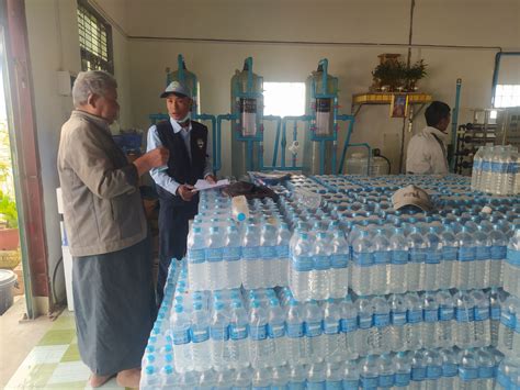 မြို့သစ်မြို့နယ်မှ သောက်ရေသန့်ထုတ်လုပ်သည့် ရေသန့်စက်ရုံများအား ကုန်အညွှန်းအမှတ်အသားများ ပြည့