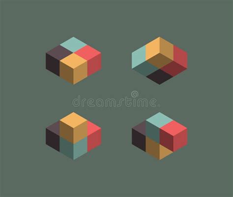 Isometric Plastic Building Blocks And Tiles Stock Vector Illustration