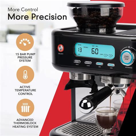 Espressoworks Barista Pro Series Espresso W Grinder Steamer Lcd