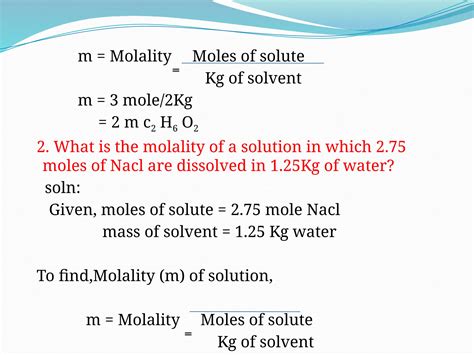 Molarity Molality And Normality Formula And Their Calculation Pptx