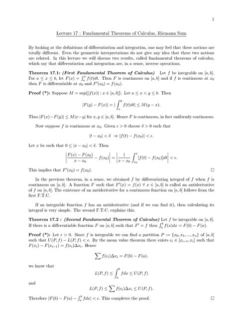 Fundamental Theorems Of Calculus Riemann Sum Even The Geometric