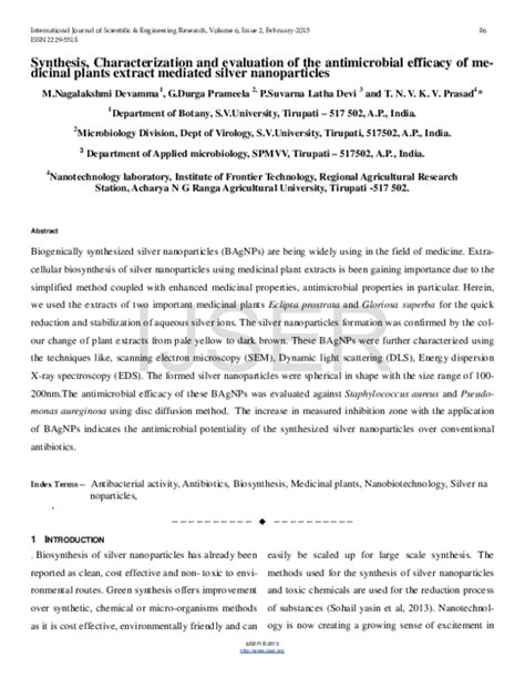 Pdf Synthesis Characterization And Evaluation Of The Antimicrobial