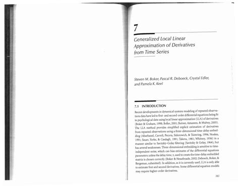 Pdf Generalized Local Linear Approximation Of Derivatives From Time Series