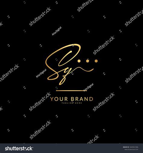 Initial Letter Sy Monogram Signature Logo