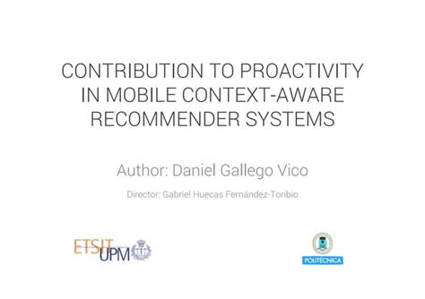 Contribution To Proactivity In Mobile Context Aware Recommender Systems