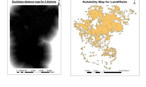 Euclidean Distance Map For 3 Districts Fig 4 Suitability