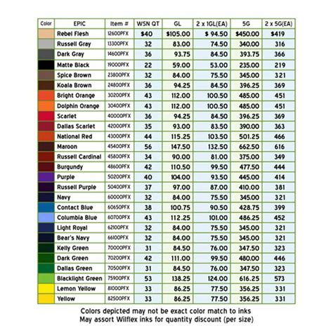 Epic Ink Colors By Wilflex Wild Side North