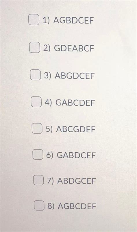 Solved C A E D G F Consider The Following Graph Below The Chegg