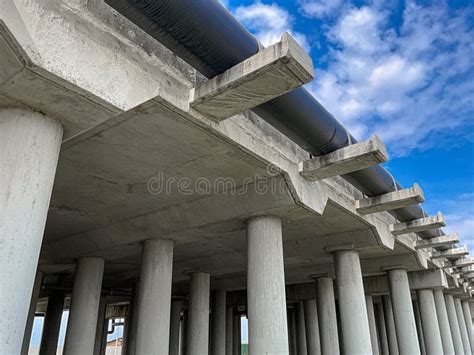 Concrete Structure Supporting The Highway Overpass Stock Image Image