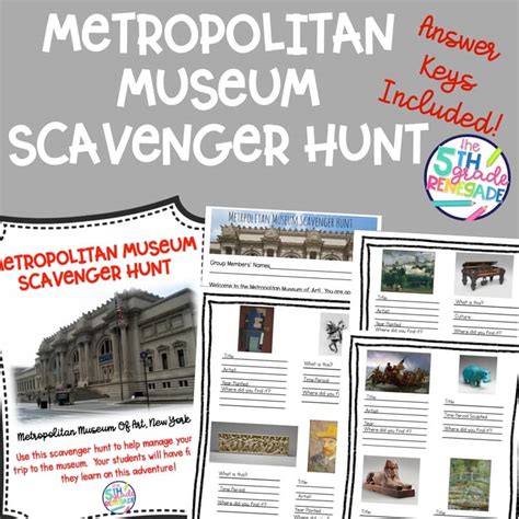 Metropolitan Museum Of Art Scavenger Hunt 5th Avenue New York City