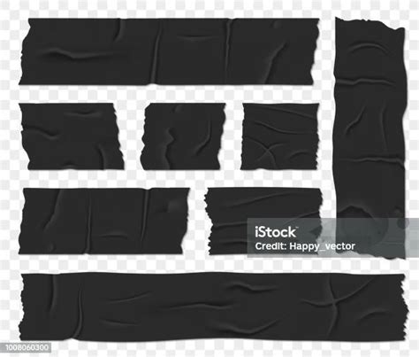 투명 한 배경에 절연 접착 테이프 덕트의 크리에이 티브 벡터 일러스트 아트 디자인 스티커 접착제 스카치 조각입니다 추상 개념