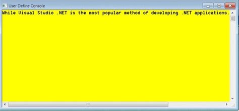 How To Change The Console Display In Vb Net