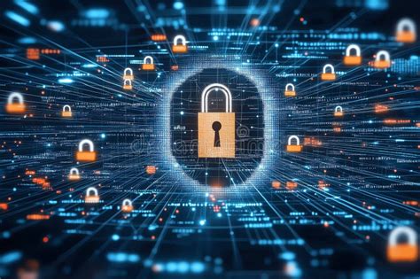 A Digital Lock Surrounded By Data Streams Symbolizing Cybersecurity And Online Protection In A