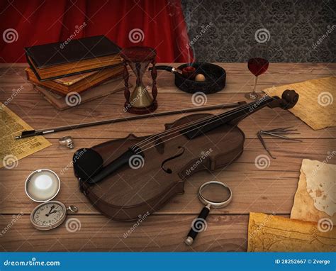 Violin On The Table Stock Illustration Illustration Of Deduction 28252667